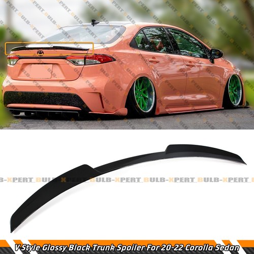 FOR 2020-2026 TOYOTA COROLLA 4DR SEDAN JDM V TYPE GLOSS BLACK TRUNK LID ...