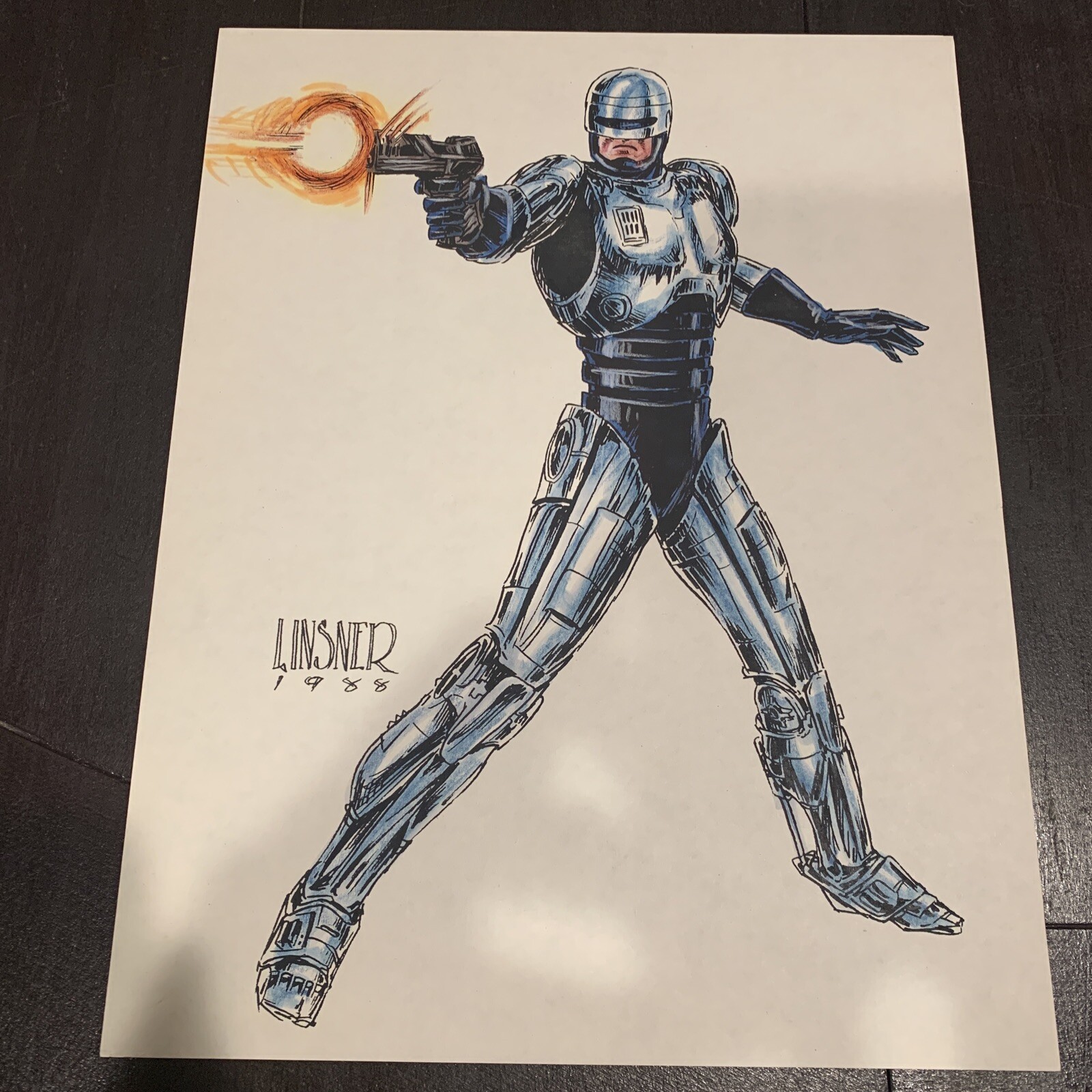 Early Joseph Michael Linsner Original Sketch Art 9 X 11 Color Robocop ...