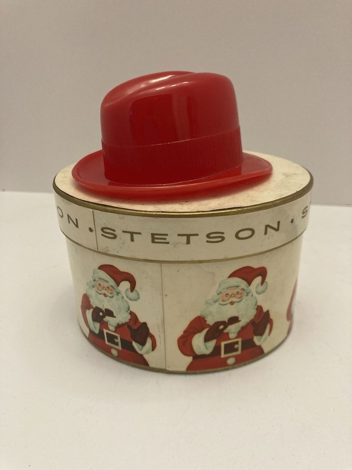 RARE 1950s Christmas SANTA STETSON Miniature Box With Red Plastic ...
