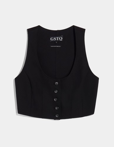 GSTQ Women's Luxe Tailored Vest Black Size X-Small | eBay