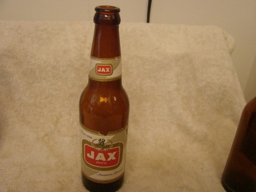 JAX BEER VINTAGE 12 OZ. BOTTLE & NECK LABEL JACKSON BRG. NEW ORLEANS LA ...