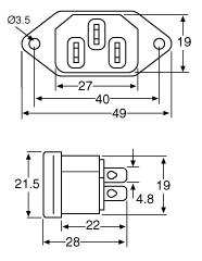 C14 Male Socket Chassis Mount 10A IEC | eBay Australia