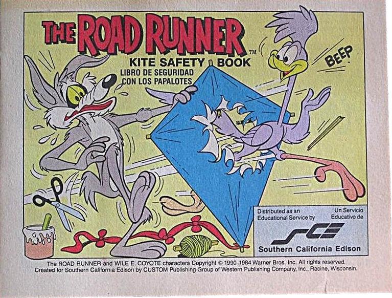 ROAD RUNNER 1990 KITE SAFETY BOOK SCE SOUTHERN CALIFORNIA EDISON PROMO ...
