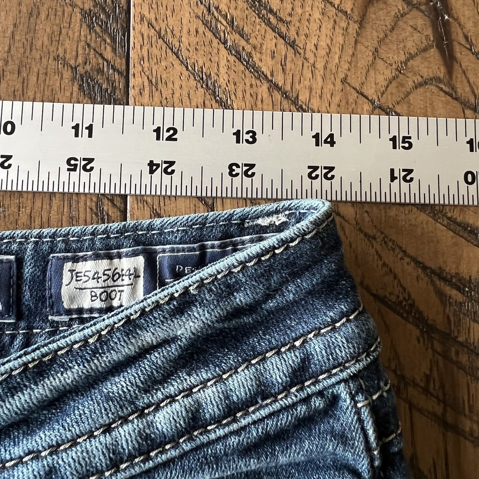 Miss Me Boot Cut Jeans Bling Sequins Butt Low Rise Mild Distress Women ...