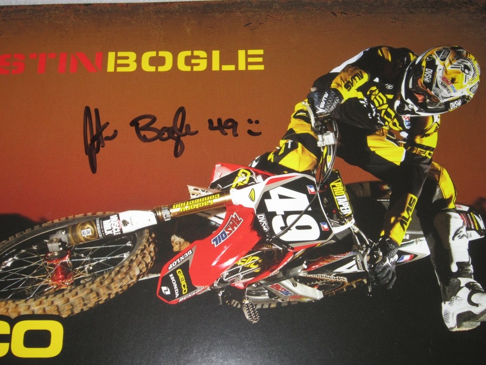 JUSTIN BOGLE :) 49 SIGNED GEICO TEAM PICTURE 2012 autograph supercross ...