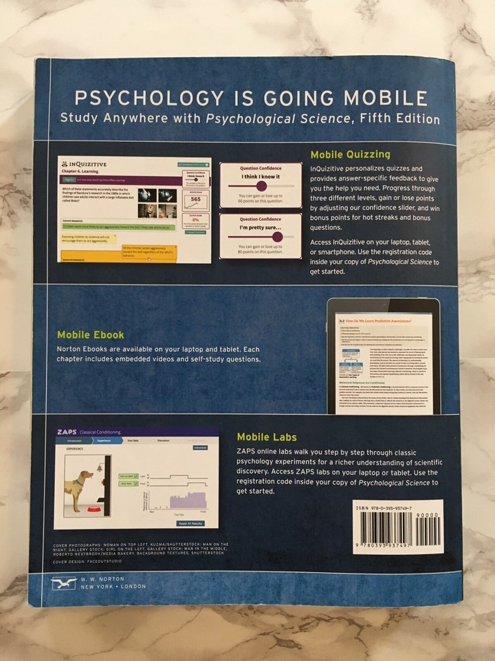 Psychological Science 5th Edition 2016 Textbook Exc Condition No Code ...