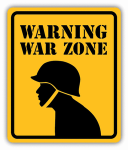 War Zone Army Warning Sign Car Bumper Sticker Decal 4" x 5" | eBay