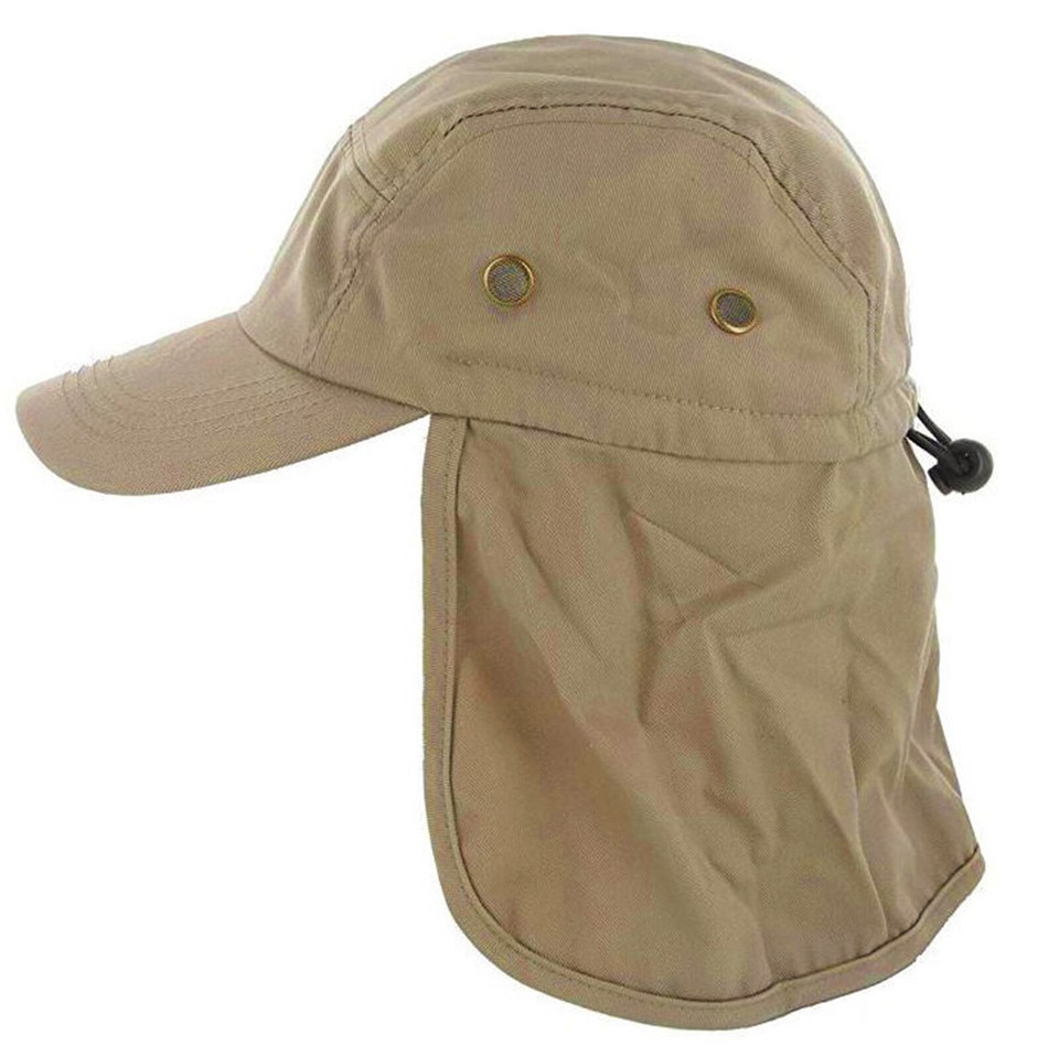 Ear Flap Sun Hat Neck Cover Baseball Cap Visor Camo Army Fishing ...