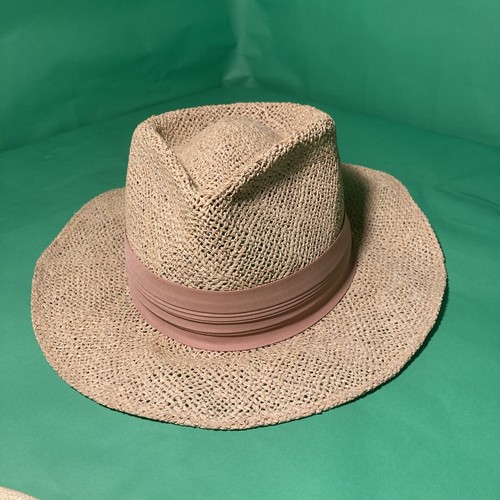 Leone Cappelli Hat Womens Artel Ivory Straw Rancher Size 7. With Ribbon ...