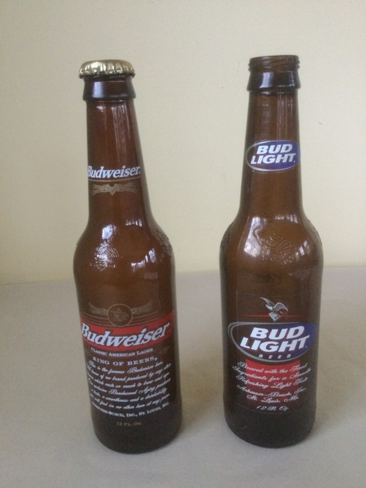 Lot Of 19 Bud Light, Budweiser, Bud Ice, Ziegen Bock Empty Beer Bottles ...