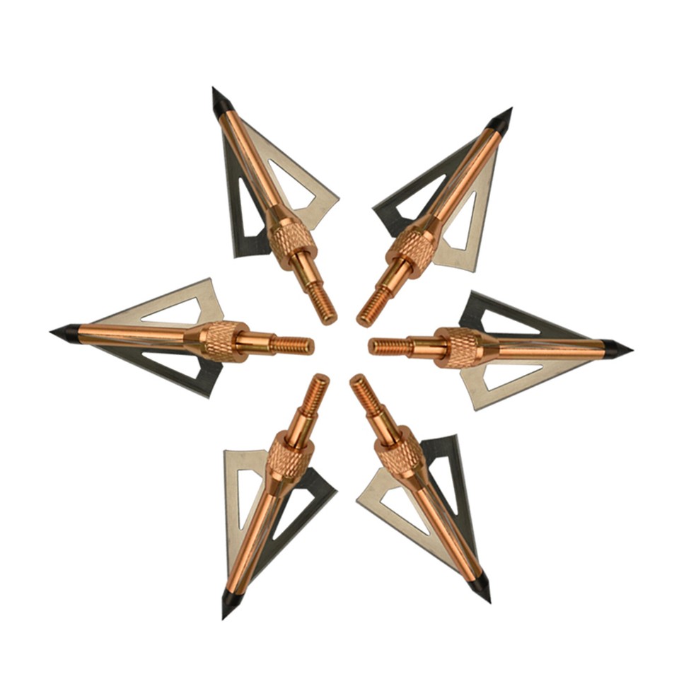 YLSIO Archery Stainless Steel Broadhead 3 Blade Sharp Hunting Arrow ...