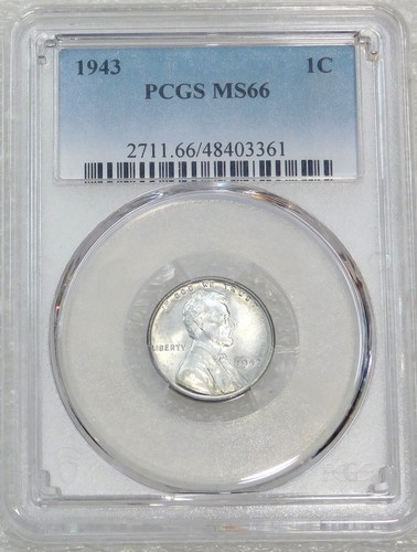 1943 P Lincoln Wartime Steel Cent PCGS MS66 Very Bright Luster New ...
