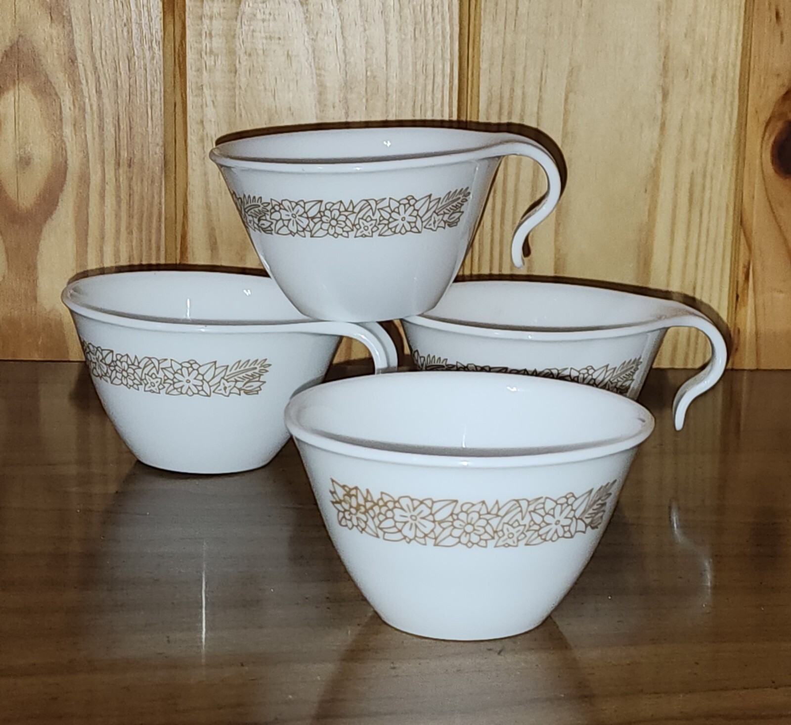 Vintage Corelle Woodland Brown 6 oz. Tea Cup Hook Handle set of 3 & 1 ...