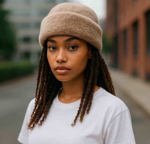 Olive & Pique Beanie Toque Womens One Size Taupe Ultra Soft Fuzzy ...