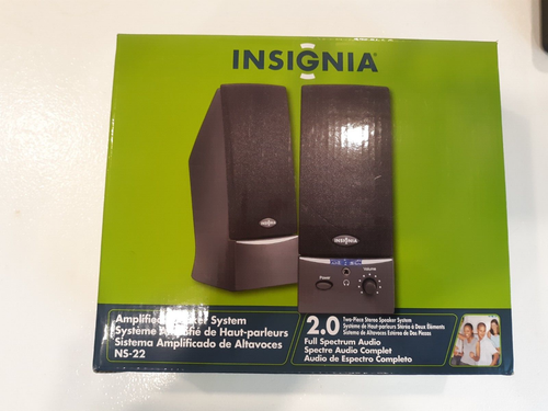 Insignia 2.0 Two Piece Stereo Speaker System Amplified Speaker System ...
