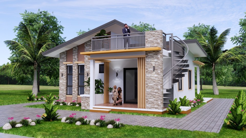 26x36 Feet Small House Plan 8x11 Meter 3 Beds 2 Baths Shed PDF (A4 Hard ...