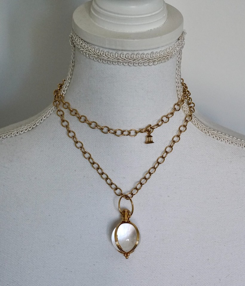 Temple St. Clair Magnified Sphere Amulet Arno Chain 18K Yellow Gold ...