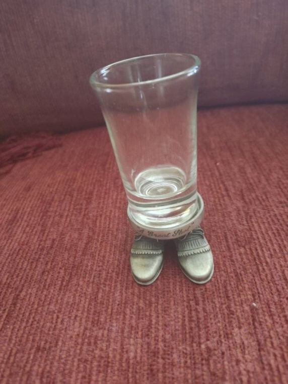 A Great Shot Unique Glass Pewter Golf Shoes Shot Glass | eBay