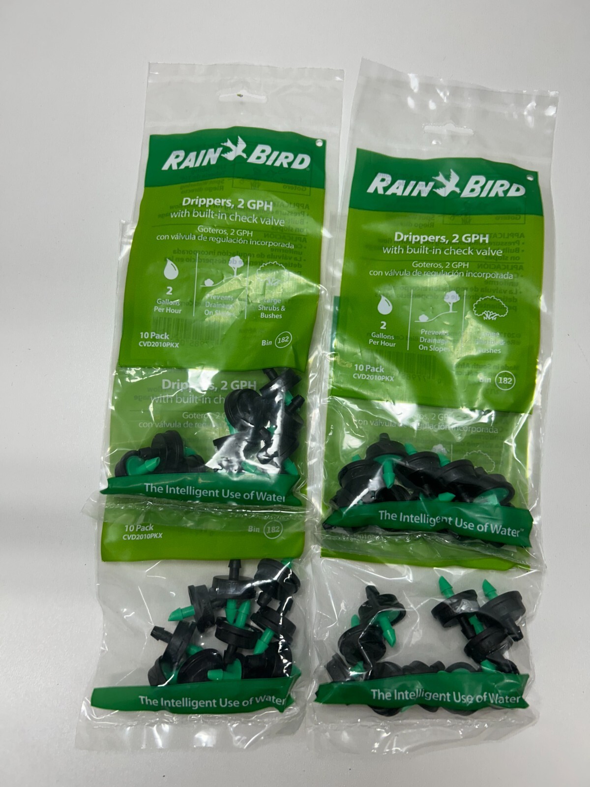40 Rain Bird Dripper 2 GPH (4 bags of 10 drippers) FREE TOOL | eBay