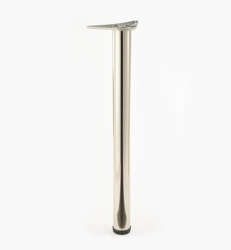 Tubular Steel Legs - Set Of 4 Adjustable Table Leg 28" Satin Nickel ...