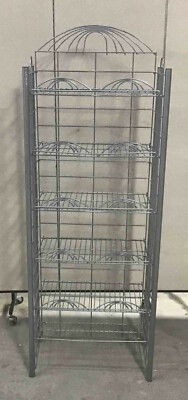 Gray Decorative Wire Display 5 Tier Shelf Rack 23 x 13 x 63h bakers ...
