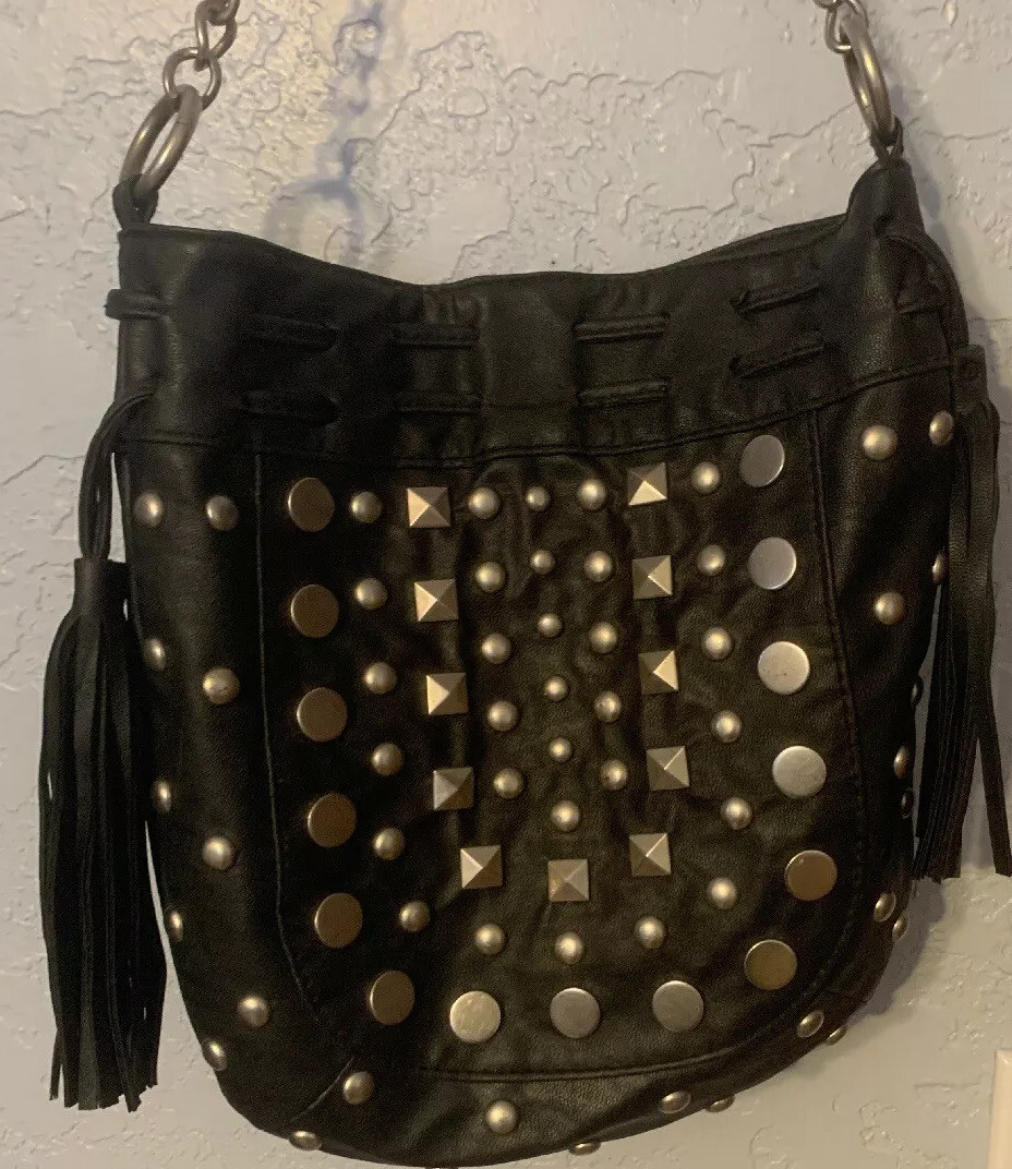 Black Metal Silver Stud Handbag Chateau - Gem