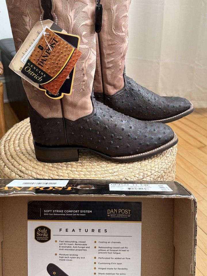 Dan Post Mens Quilled Ostrich Cowboy Boots DP4522 | eBay