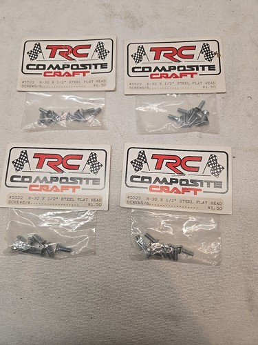 Vintage RC TRC Composite Craft 5522 8-32 X 1/2" Steel Flat Head Screws ...