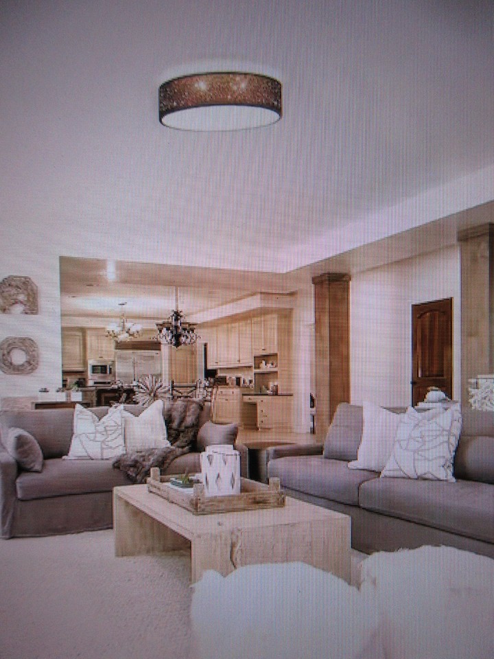 TOZING 15 in Modern Black Integrated LED Dimmable Novelty Star Cloth ...