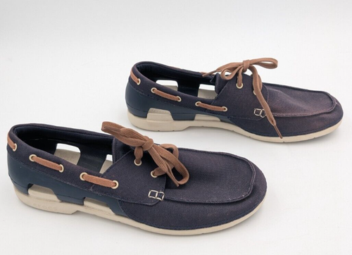 Crocs Hover Canvas Boat Shoes Men’s Size 13 Blue Slip-On Rubber | eBay