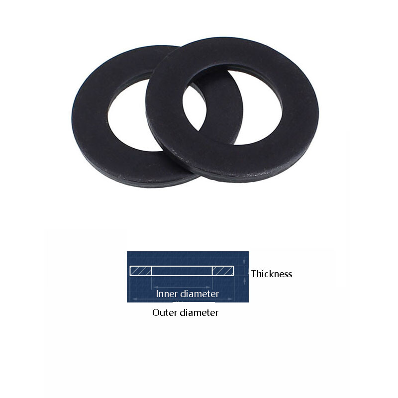 M2-M27 Unterlegscheiben Schwarz Stahl 8.8 Dichtung Flach Scheiben ...