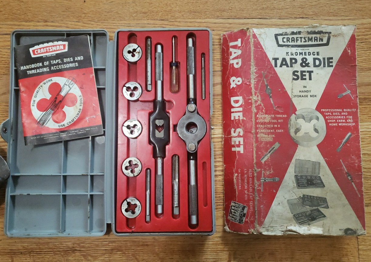 Vintage Craftsman Kromedge Tap & Die Set - 5205 USA Made 1971 w ...
