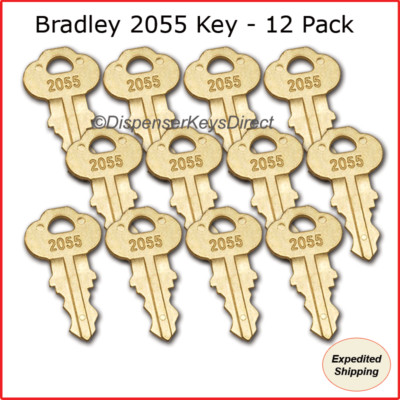 Bradley #2055 Key for Paper Towel, Toilet Tissue & Liquid Soap Disp ...