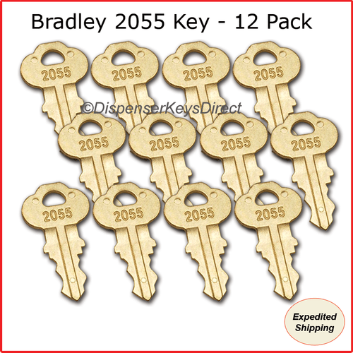 Bradley #2055 Key for Paper Towel, Toilet Tissue & Liquid Soap Disp ...