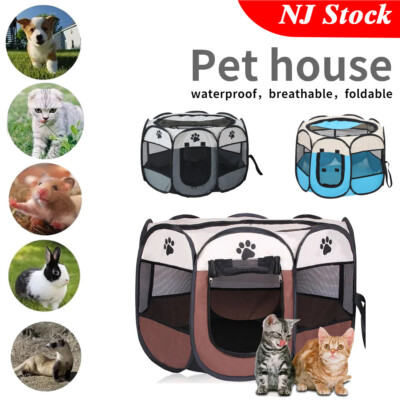 US Outdoor Folding Small Animal House Pet Octagon Cage Cat Dog Tent ...