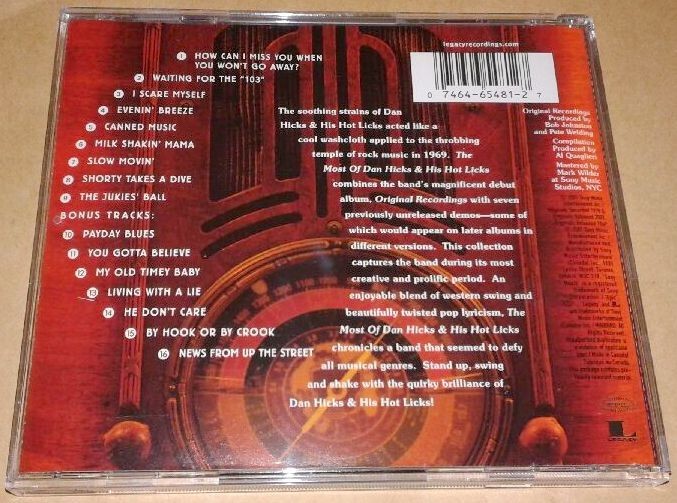 DAN HICKS & THE HOT LICKS-THE MOST OF-CD-(Country, Western Swing, Gypsy ...