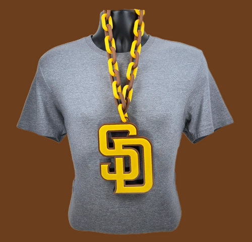 San Diego Padres Big Logo Fan Chain 5+ Necklace Colors MLB Baseball Man ...