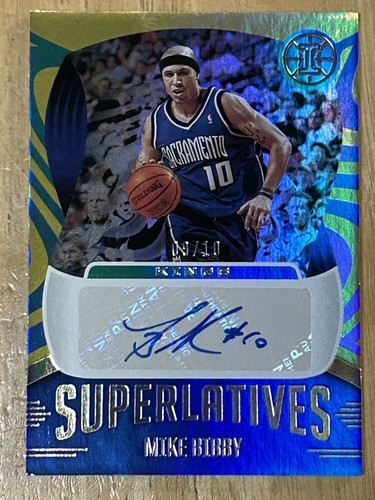 2020-21 Panini Illusions Gold Superlatives Auto Mike Bibby /10! Kings ...
