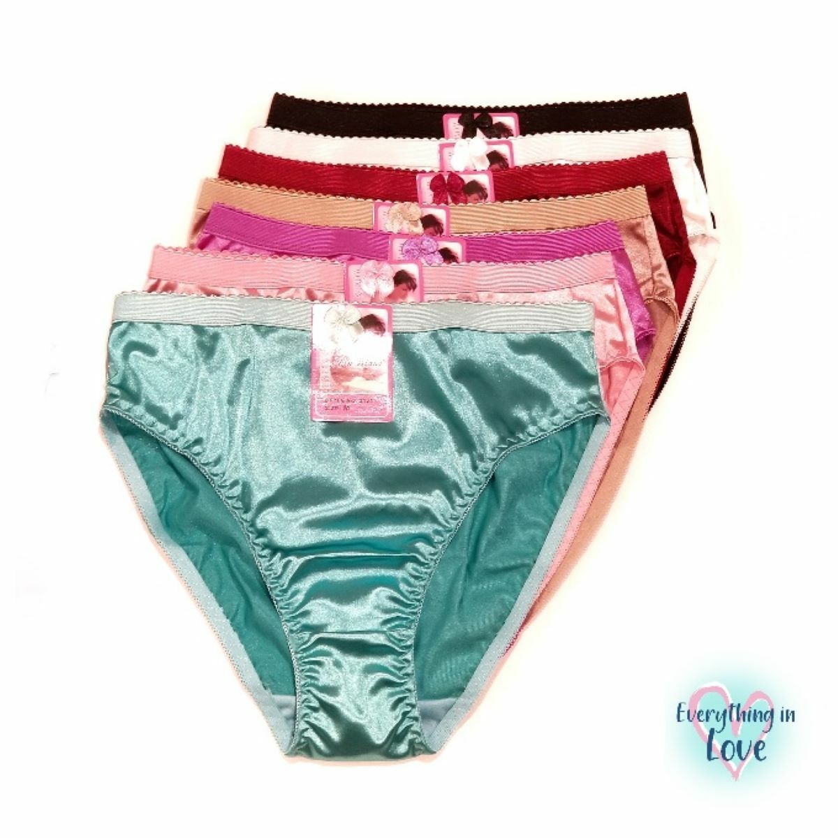 Women High Cut Full Coverage Comfort Satin Shiny Bikini Panty Underwear ...