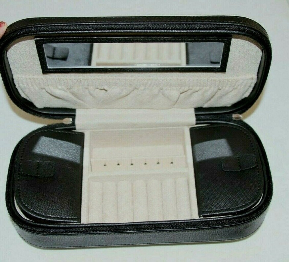 Nordstrom Rack Faux Leather Zippered Travel Jewelry Organizer Box | eBay