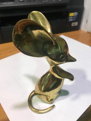 Vintage Solid Brass Mid-Century Mouse Figurine Paperweight cute | eBay