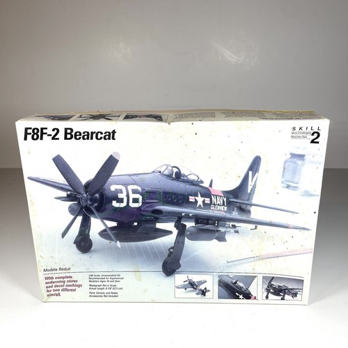 1992 Testors Grumman F8F-2 Bearcat 1/48 Plastic Model WW2 AirPlane Kit ...