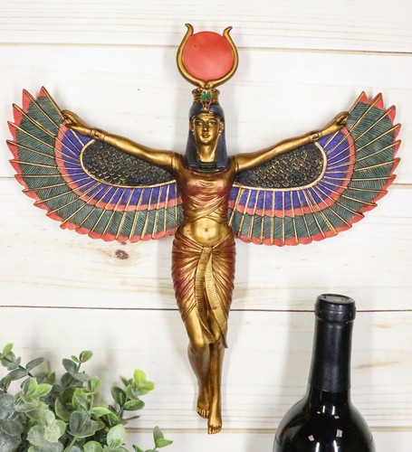 Ancient Egyptian Goddess Isis With Open Wings Wall Decor Isis Ra Deity ...