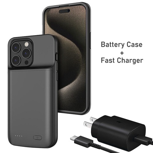 Battery Case For iPhone 15 Pro Max Plus 5000mAh 25W Fast Charger Power ...