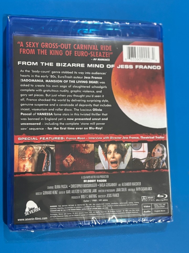BLOODY MOON (NEW Blu-ray) 1981 Horror Jess Franco Severin films | eBay
