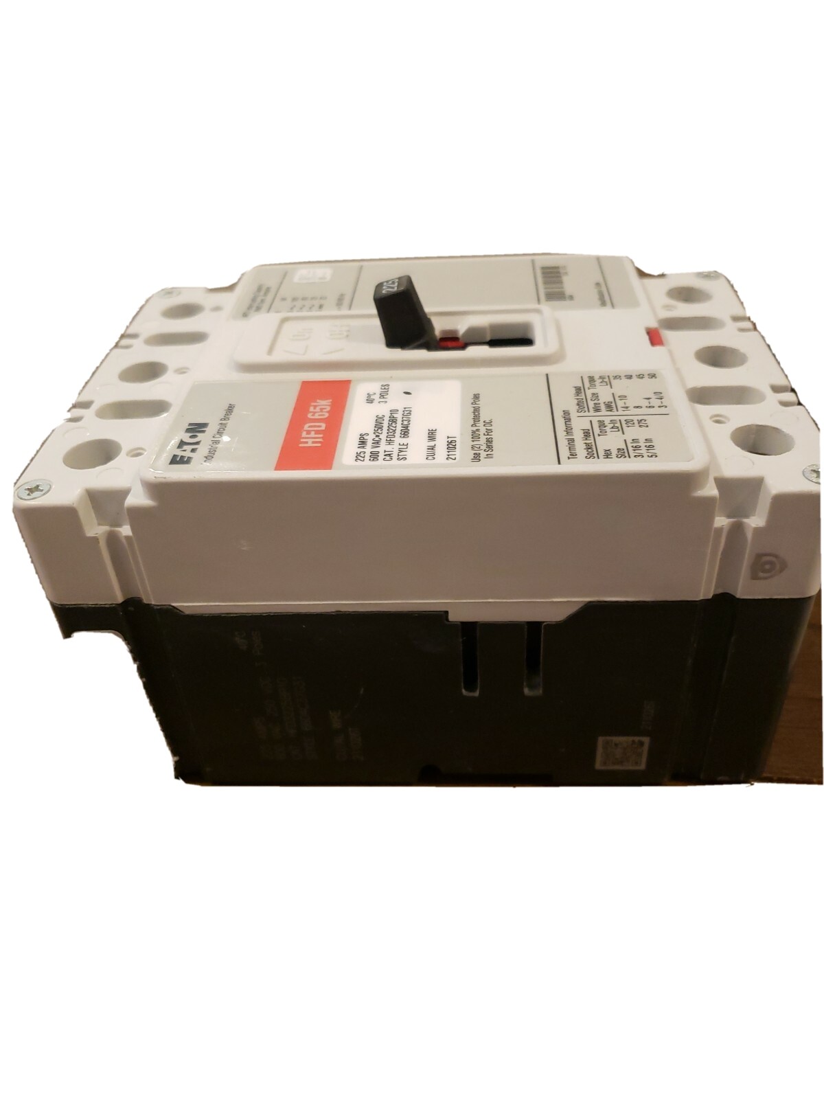 EATON HFD3225 225 Amp 600V 3 Pole Circuit Breaker - New | eBay