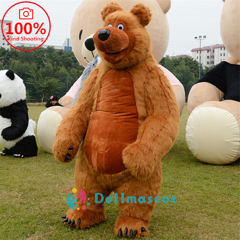 Masha and the Bear Inflatable Furry Plush Mascot Costume Fursuit ...