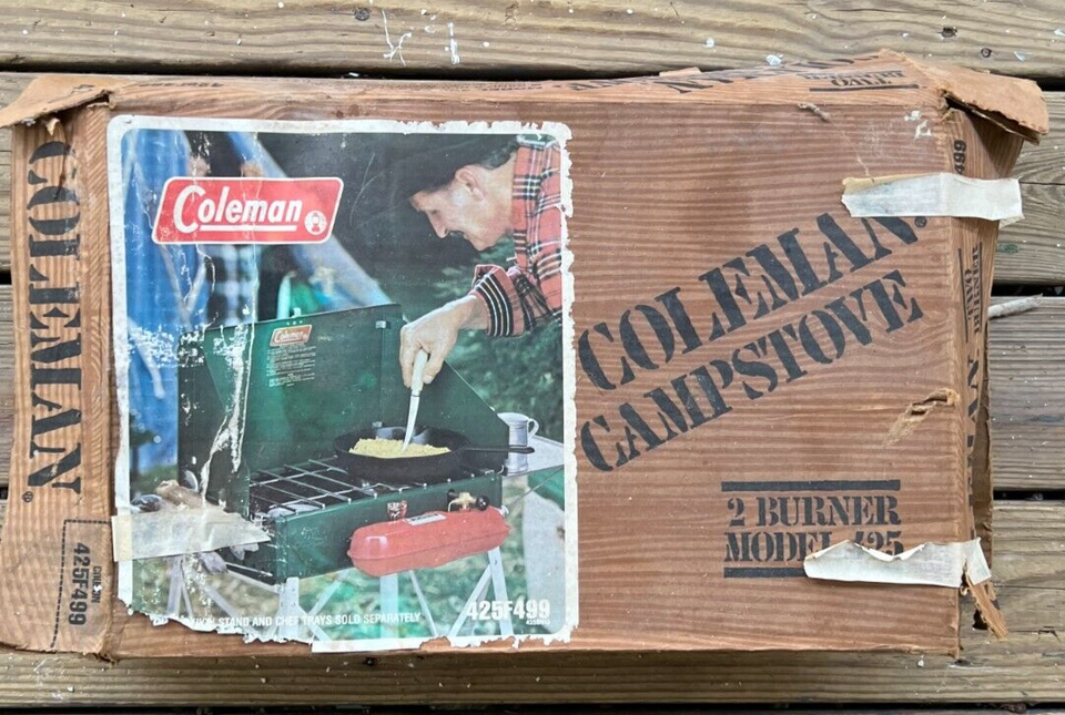 425E Vintage Coleman Two Burner Camp Stove 425E499 NEW, COMPLETE | eBay