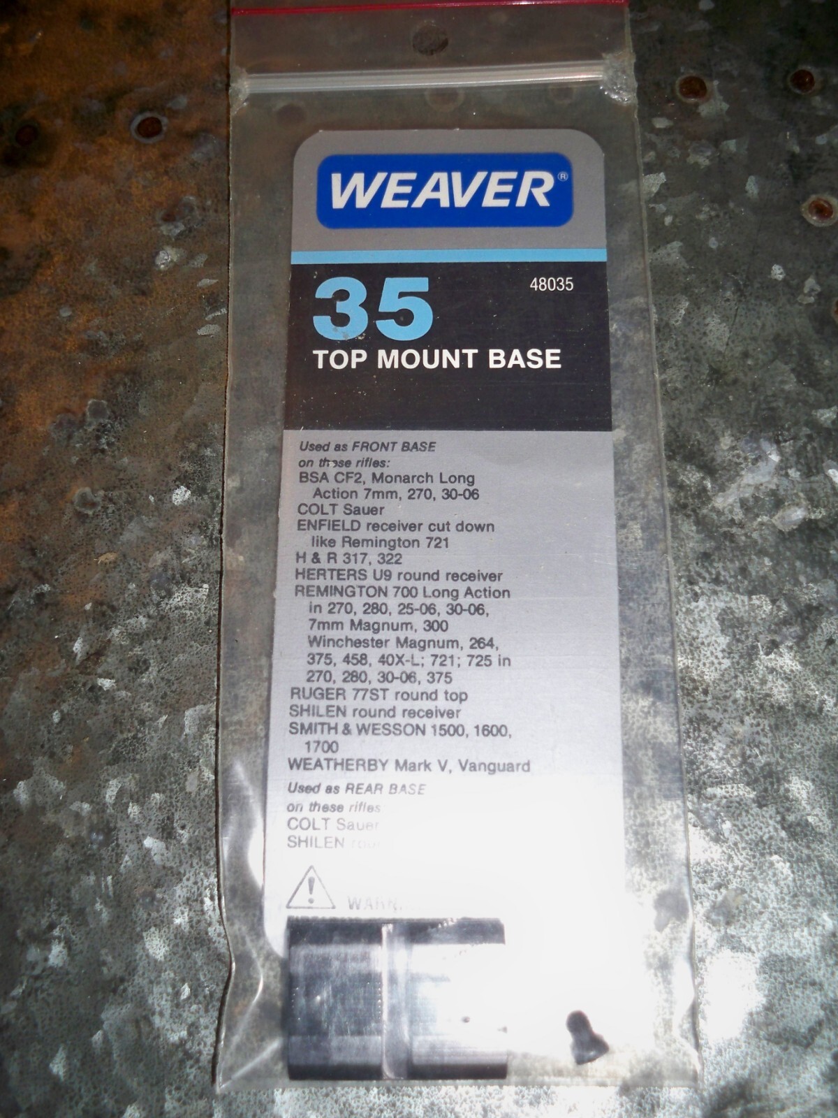 Weaver Top-Mount Scope Base #35 Gloss #48035 BSA Colt Enfield H&R ...