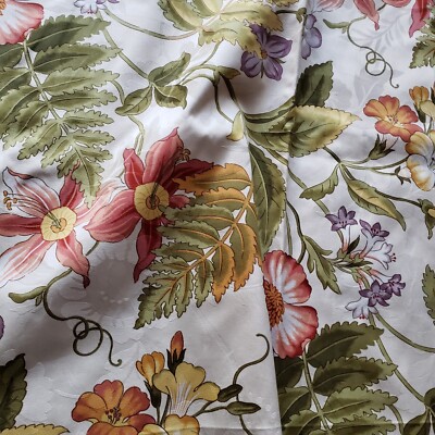 Vintage 90s Jay Yang Floral Damask Decorator Fabric 1.5y X 54" Unused ...